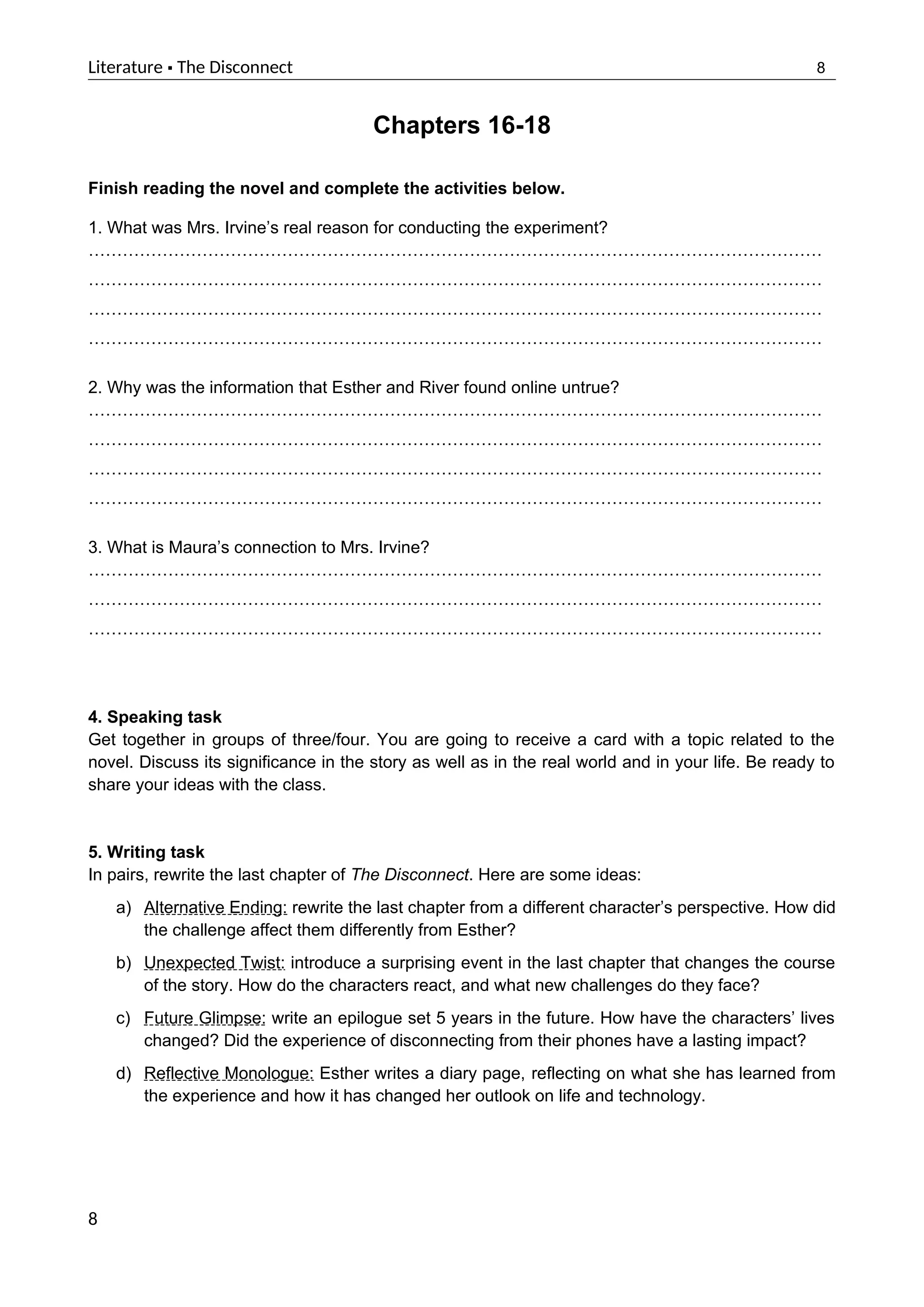 The Disconnect _ booklet to teach the novel.docx