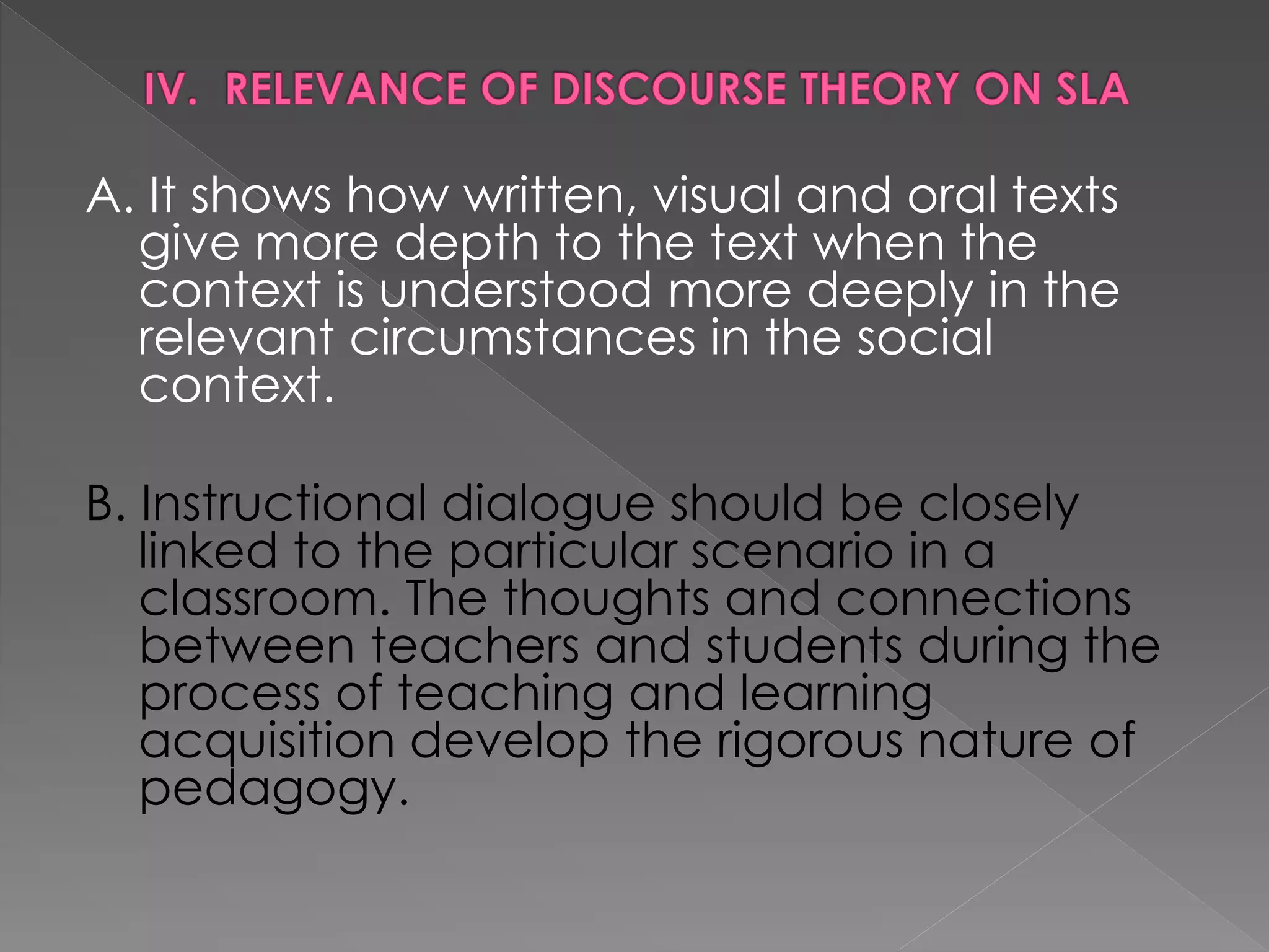 The Discourse Theory An Sla Theory Ppt