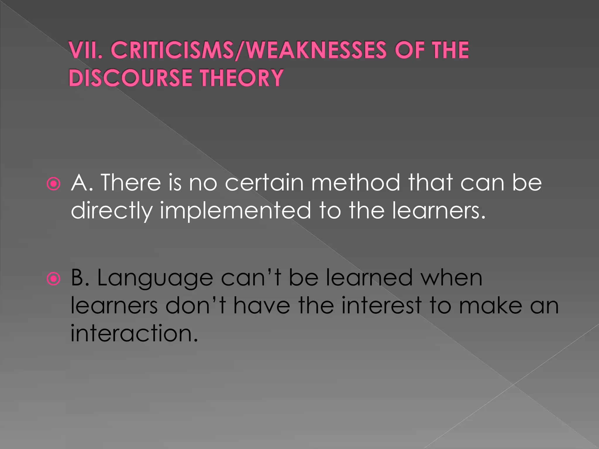 The Discourse Theory An Sla Theory Ppt