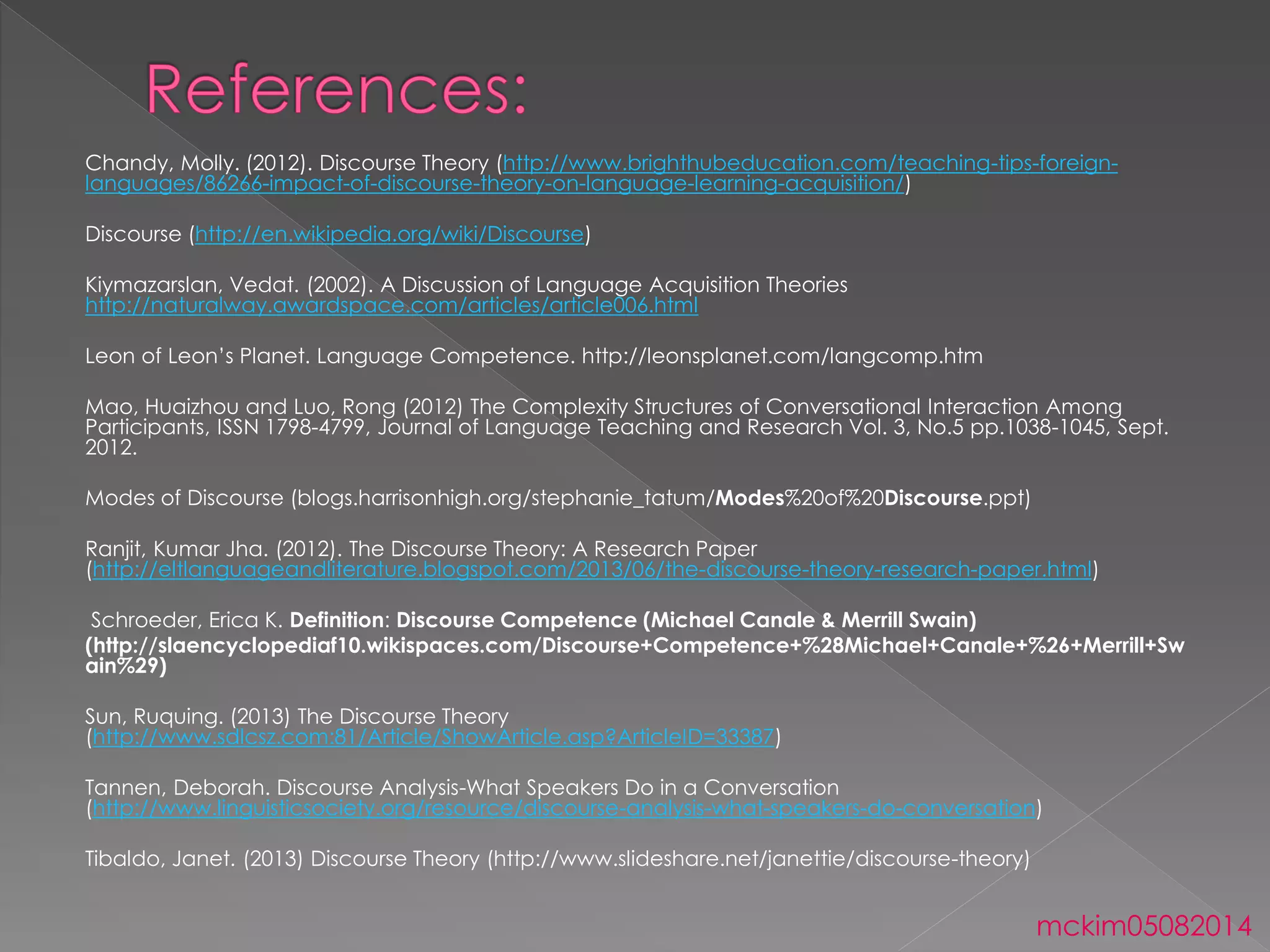 The Discourse Theory-an SLA Theory | PPTX