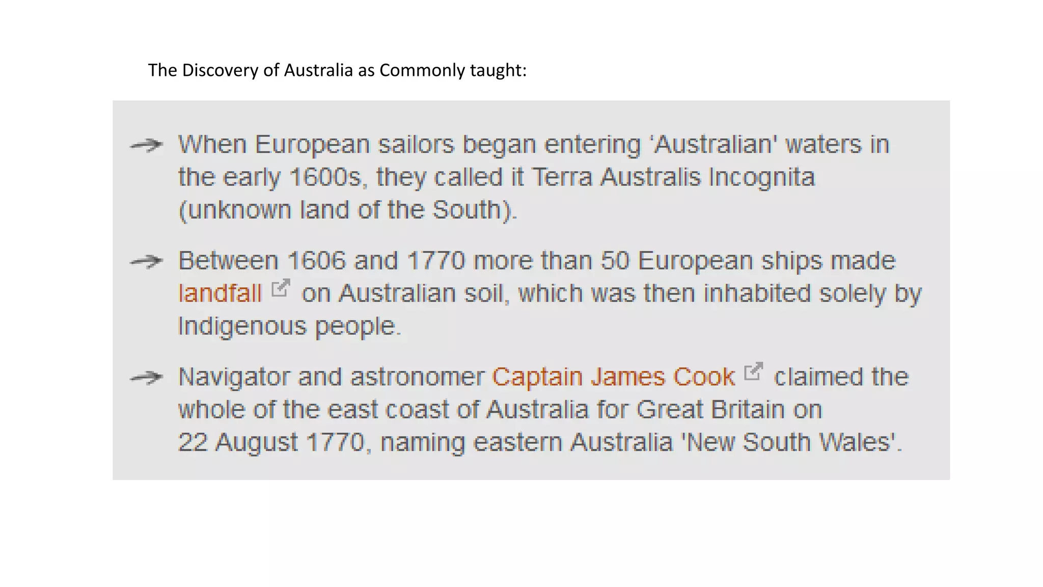 The discovery of Australia | PPTX