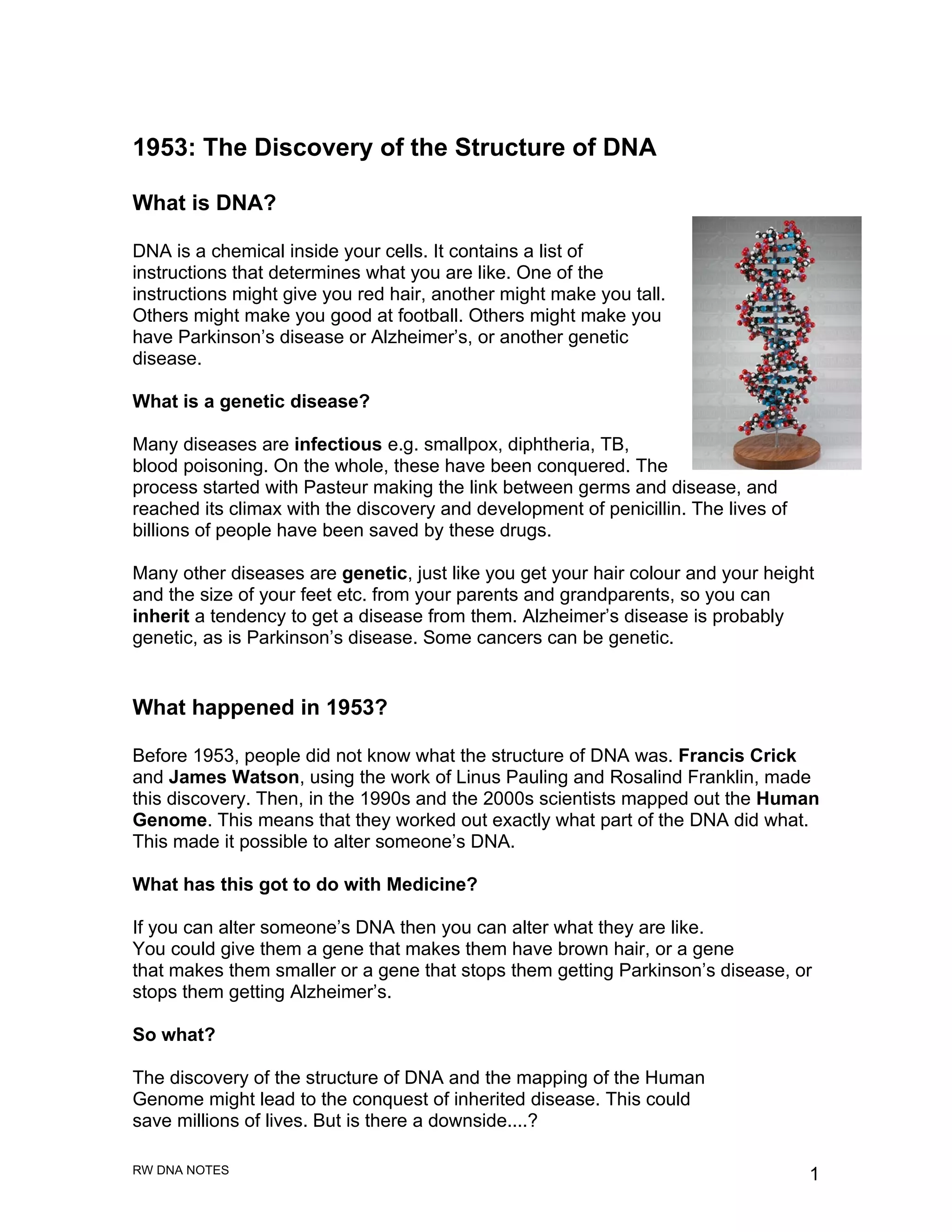 The Discovery of DNA | DOC