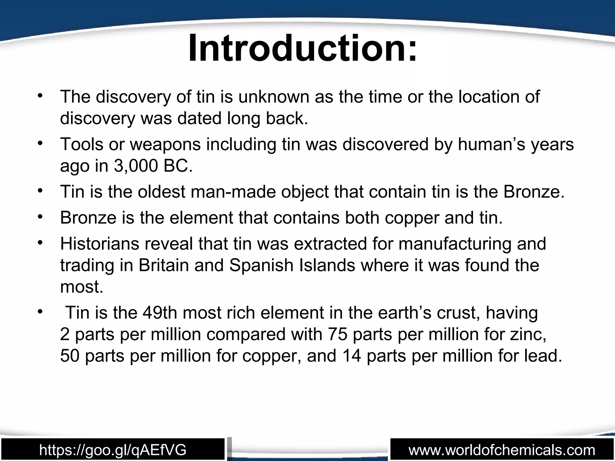 The discovery of tin(sn) | PPT
