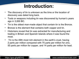 The discovery of tin(sn) | PPT