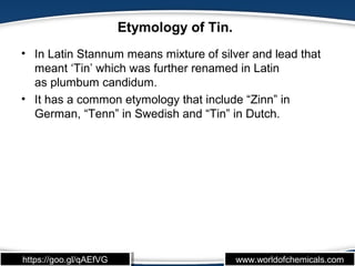 The discovery of tin(sn) | PPT