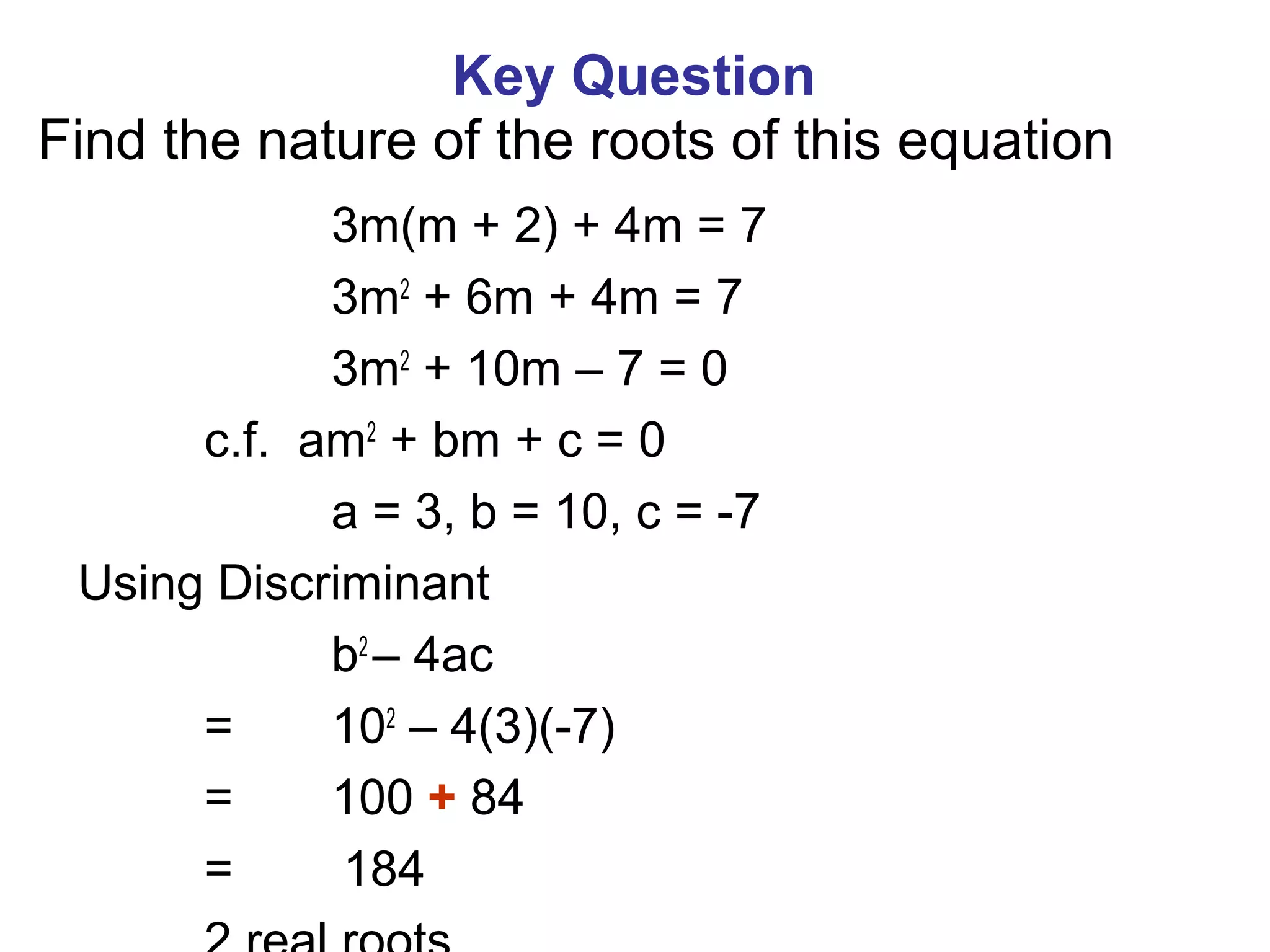 The discriminant | PPT