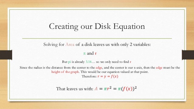 The Disk Method
