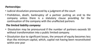 THE DISSOLUTION OF COMPANIES (Legal and accounting) | PPT