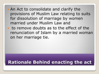 The dissolution of muslim marriages act,1939 | PPTX