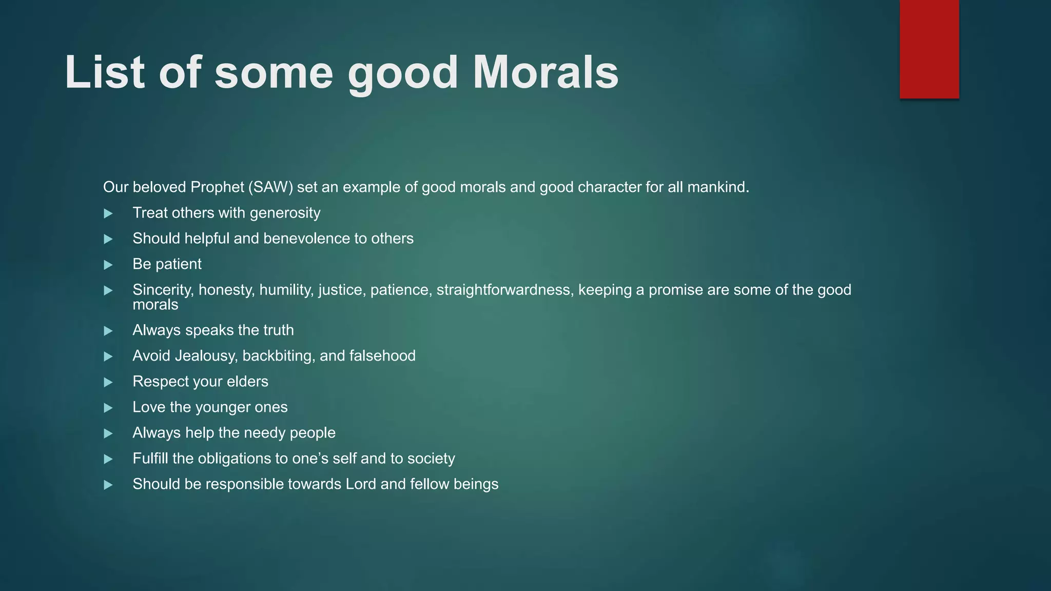 The distinction of prophet muhammad (s.a.w) among the teachers of moral ...