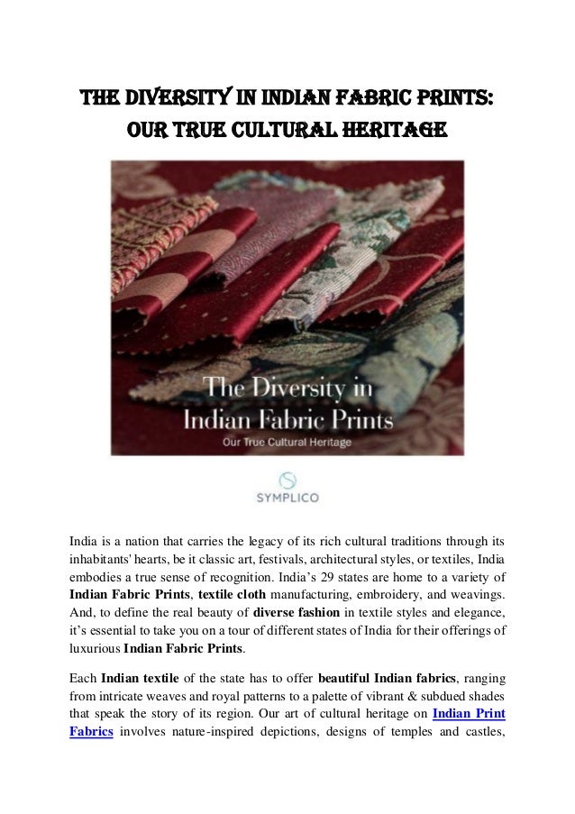The Diversity in Indian Fabric Prints: Our True Cultural Heritage ...