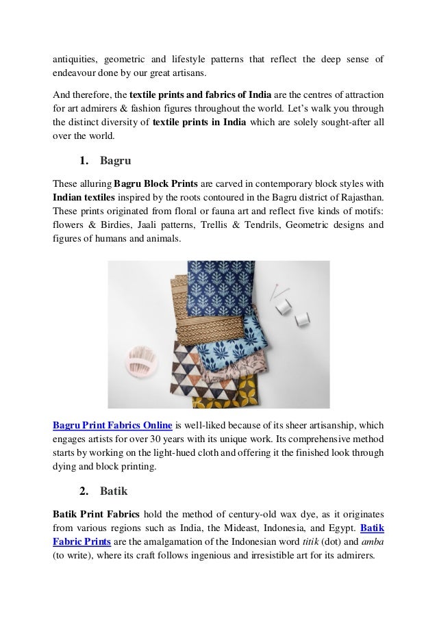 The Diversity in Indian Fabric Prints: Our True Cultural Heritage ...