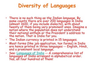 The diversity of india | PPTX