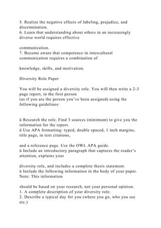 The Diversity Role Multicultural Assignment This assignme.docx