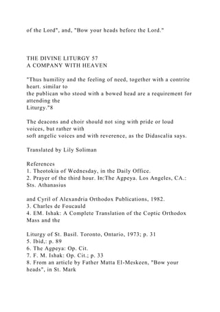 THE DIVINE LITURGY A COMPANY WITH HEAVEN Blessed Father .docx