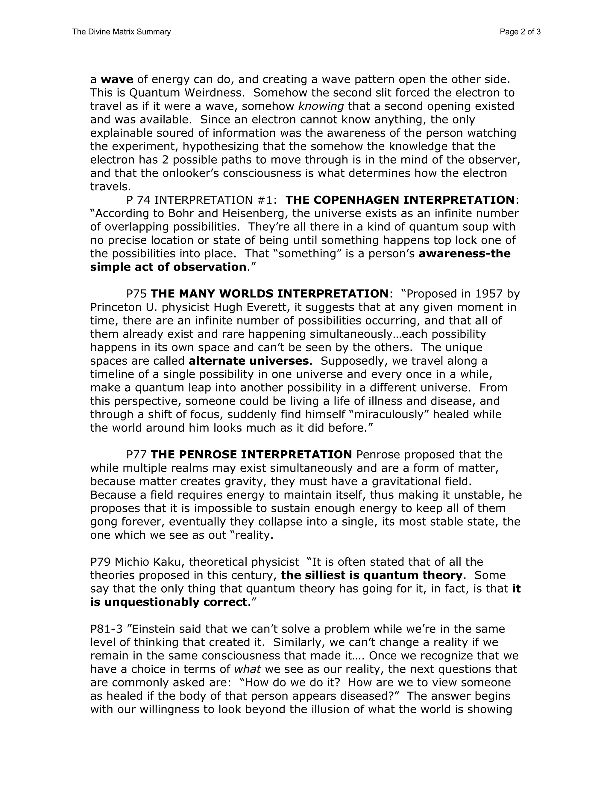 The divine matrix summary | PDF