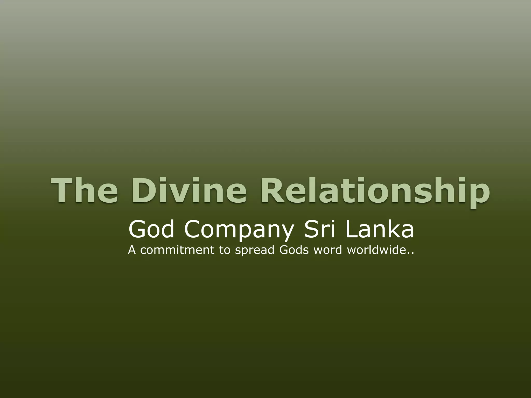 The Divine Relationship | PPT