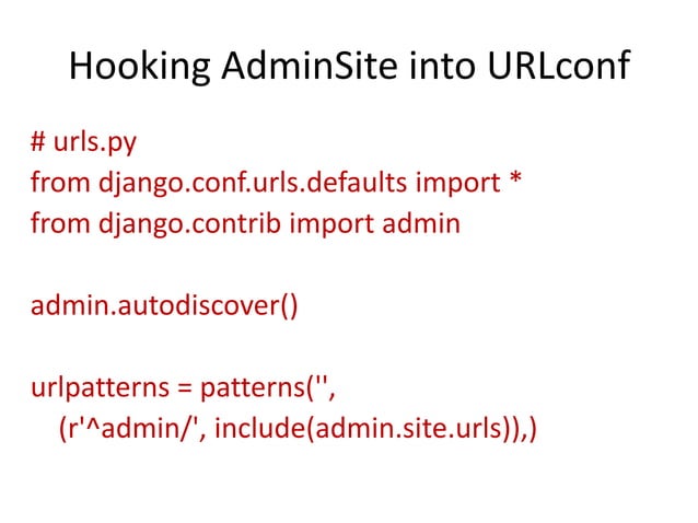 DJango admin interface | PPTX | Computing | Technology & Computing