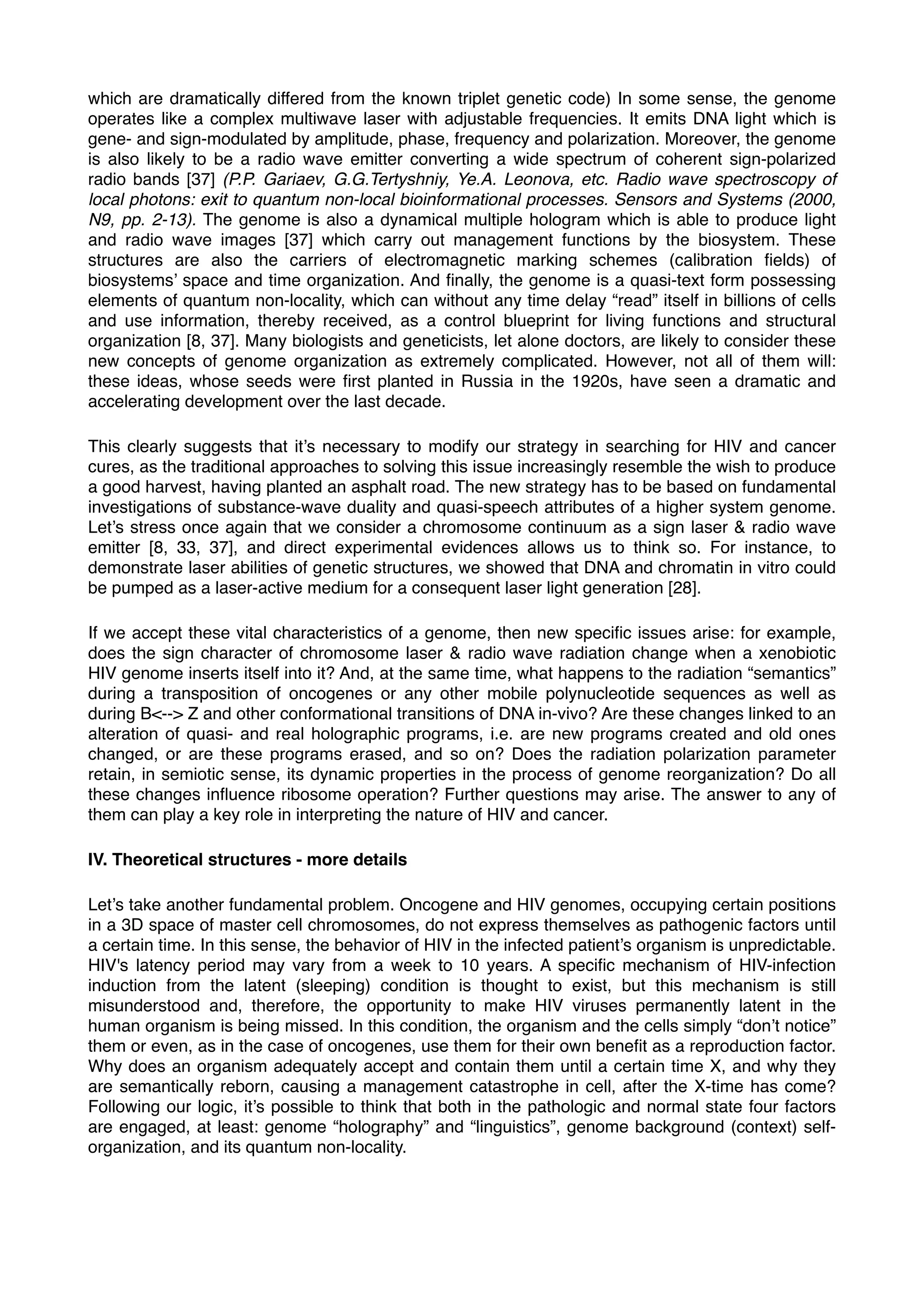 The Phantom-DNA wave P. Garjajev - V. Poponin | PDF