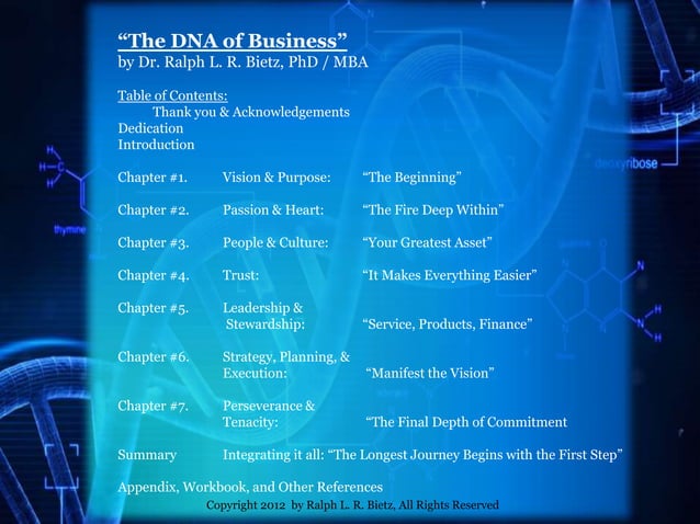 The DNA Business...English version... web introduction | PPT
