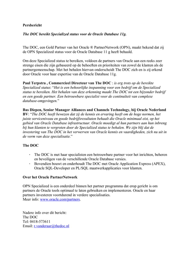 The Doc Oracle Database Specialization Nl Pdf