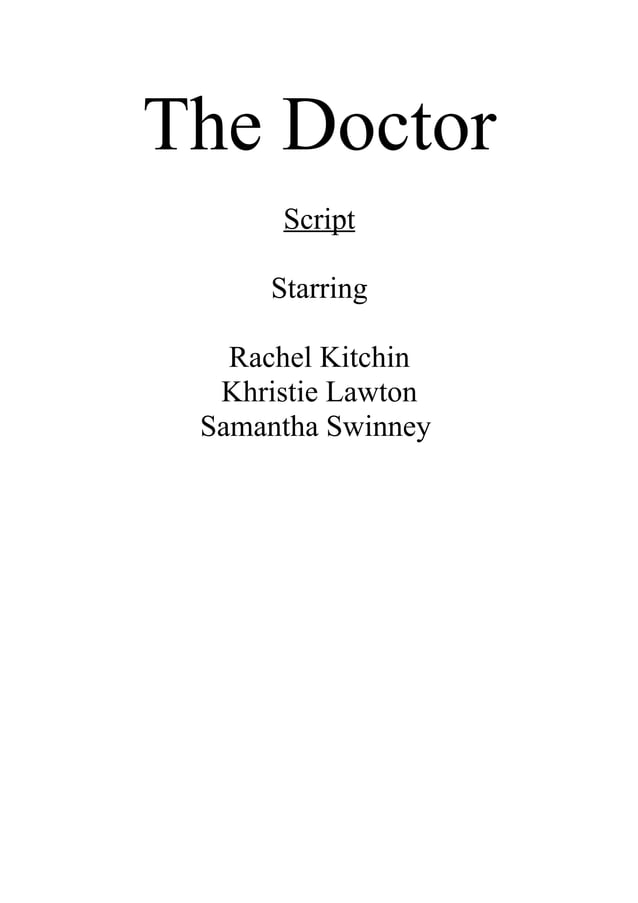 The doctor script | DOC | Horror | Genres