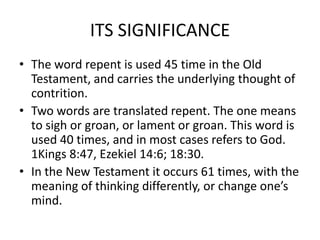 The doctrine of repentance | PPTX