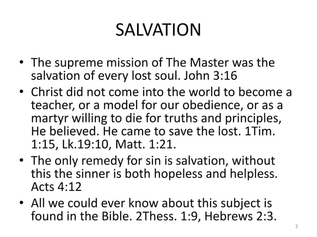 The doctrine of salvation | PPTX