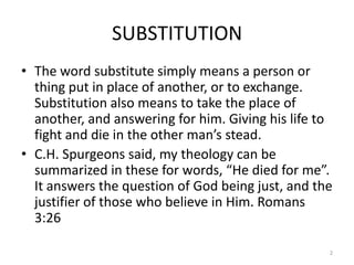The doctrine of substitution | PPTX | Christianity | Religion ...