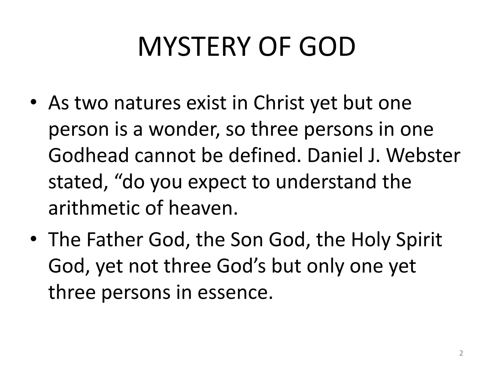 The doctrine of the trinity | PPT