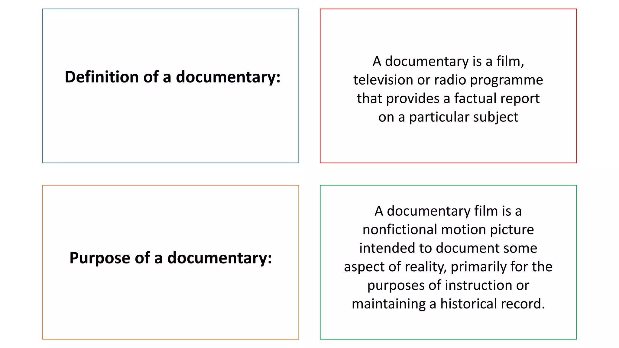 Documentary Genres Powerpoint | PPTX