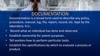 THE DOCUMENTATION AND QUALITY POLICY IN PREPARATION OF MINOR LABORATORY ...