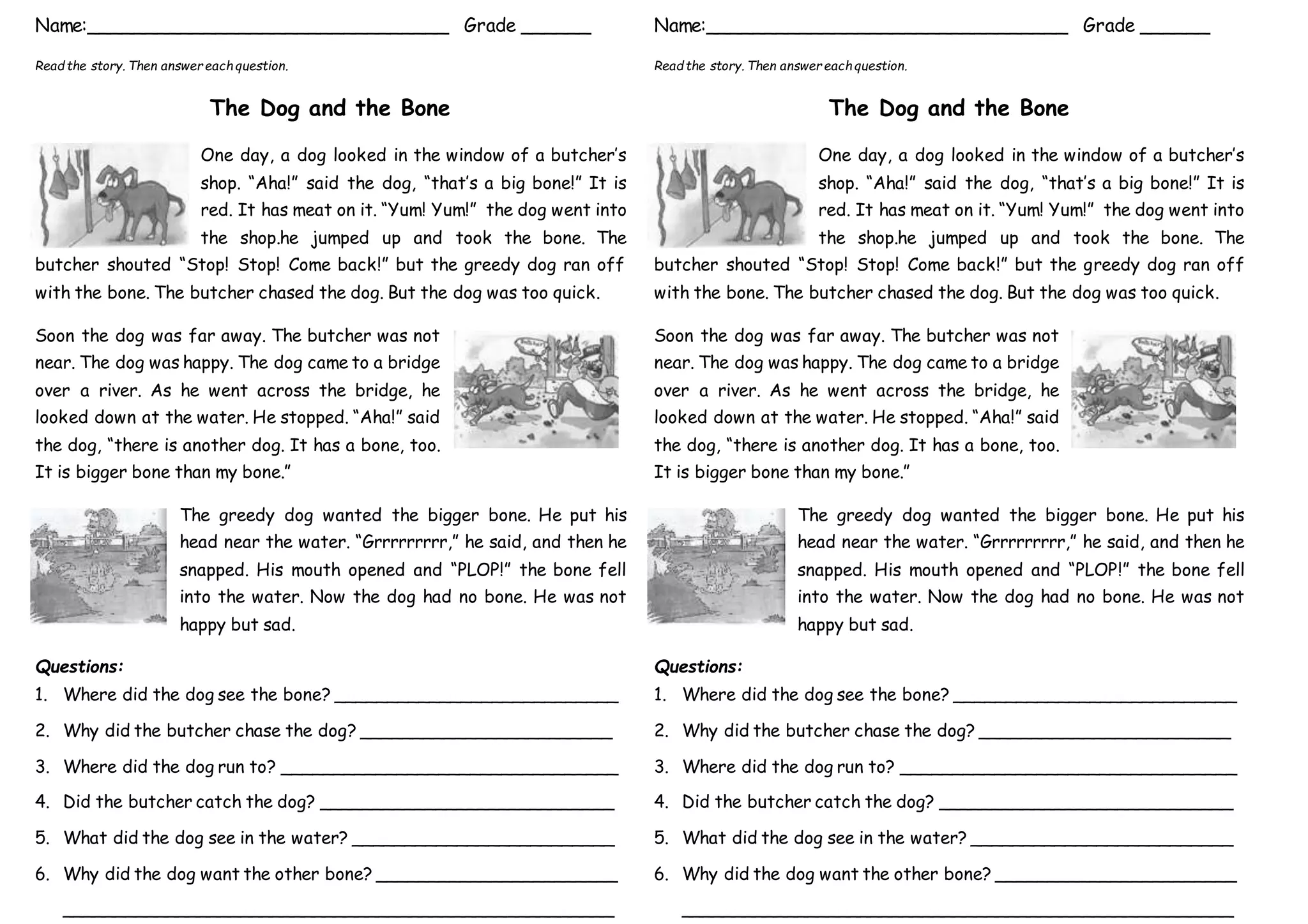 The Dog and the Bone Story | DOCX