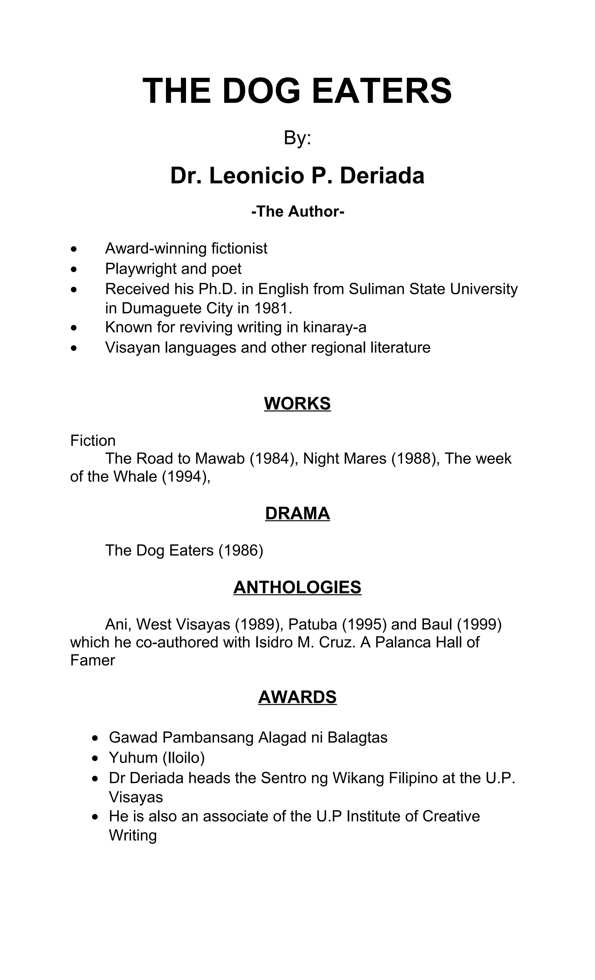 The dog eaters | DOC