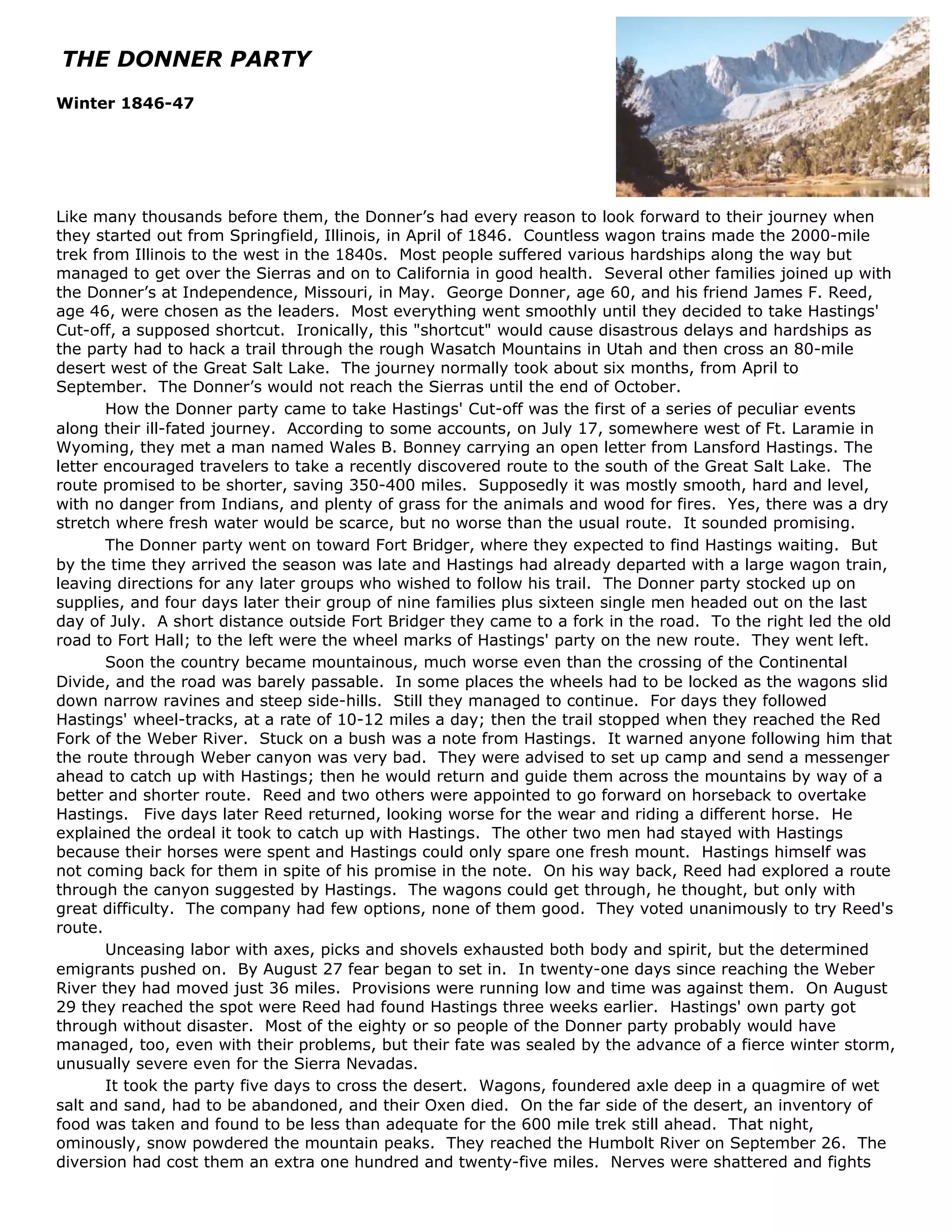 The donner party | PDF