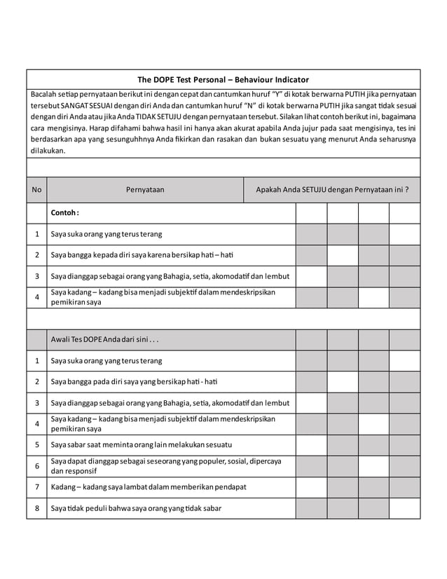 The DOPE Test Personal.docx
