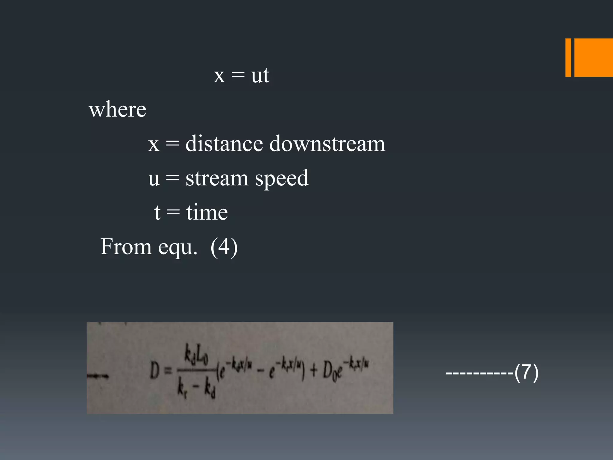 The do sag curve and the streeter phelps equation | PPTX