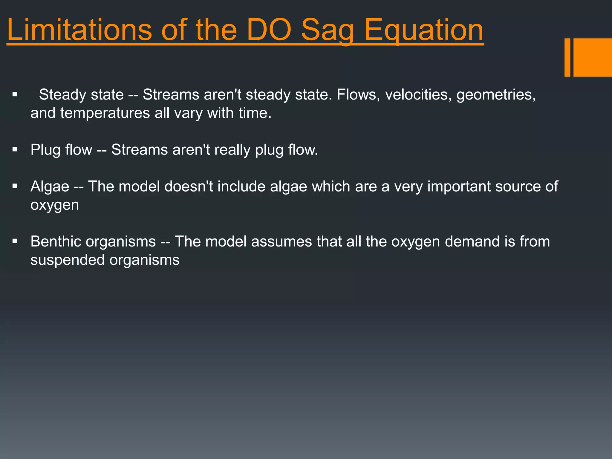 The do sag curve and the streeter phelps equation | PPTX