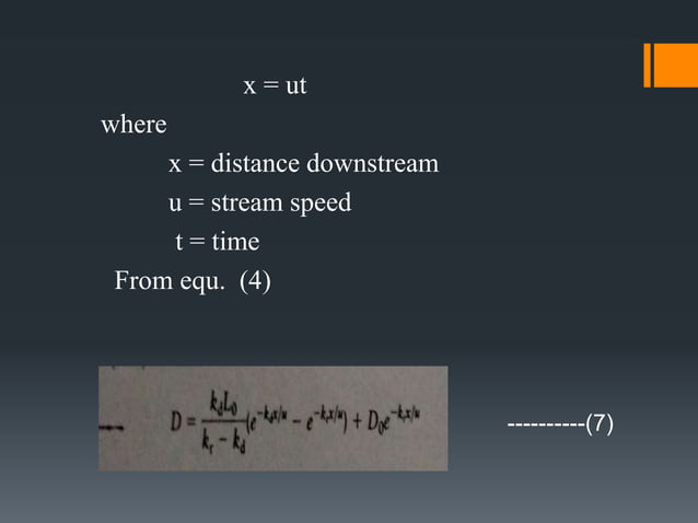 The do sag curve and the streeter phelps equation | PPTX | Chemistry ...