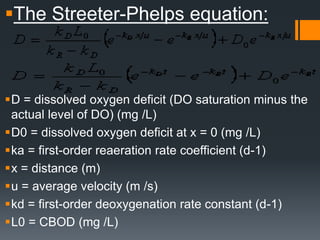 The do sag curve and the streeter phelps equation | PPT