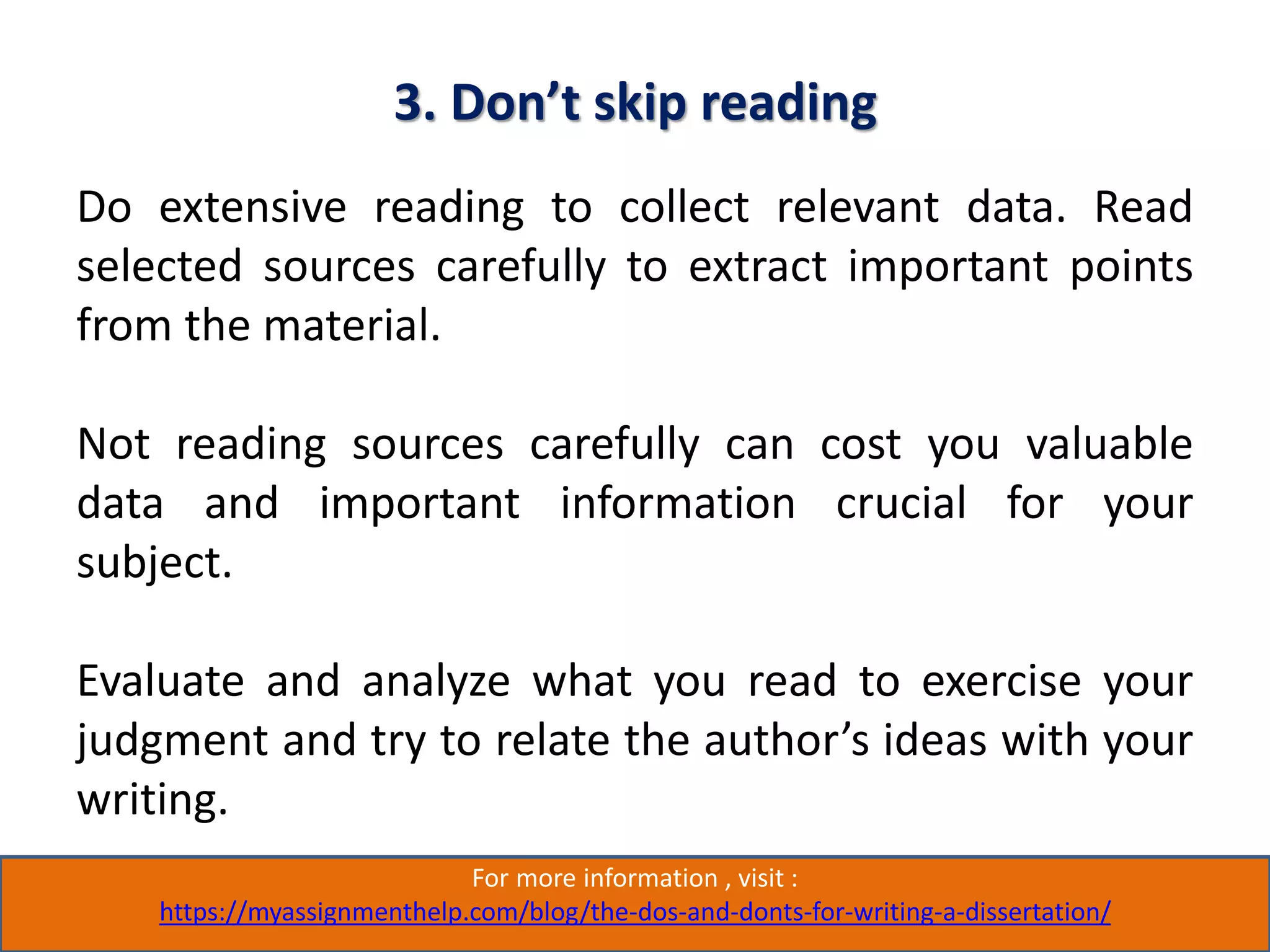 The Do’s and Don’ts for Writing a Dissertation | PPTX