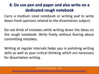 The Do’s and Don’ts for Writing a Dissertation | PPTX