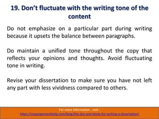 The Do’s and Don’ts for Writing a Dissertation | PPTX