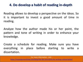 The Do’s and Don’ts for Writing a Dissertation | PPTX