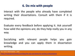 The Do’s and Don’ts for Writing a Dissertation | PPTX