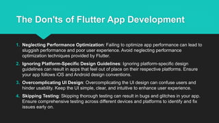 The Dos and Don'ts of Flutter App Development to Ensure Success | PPTX