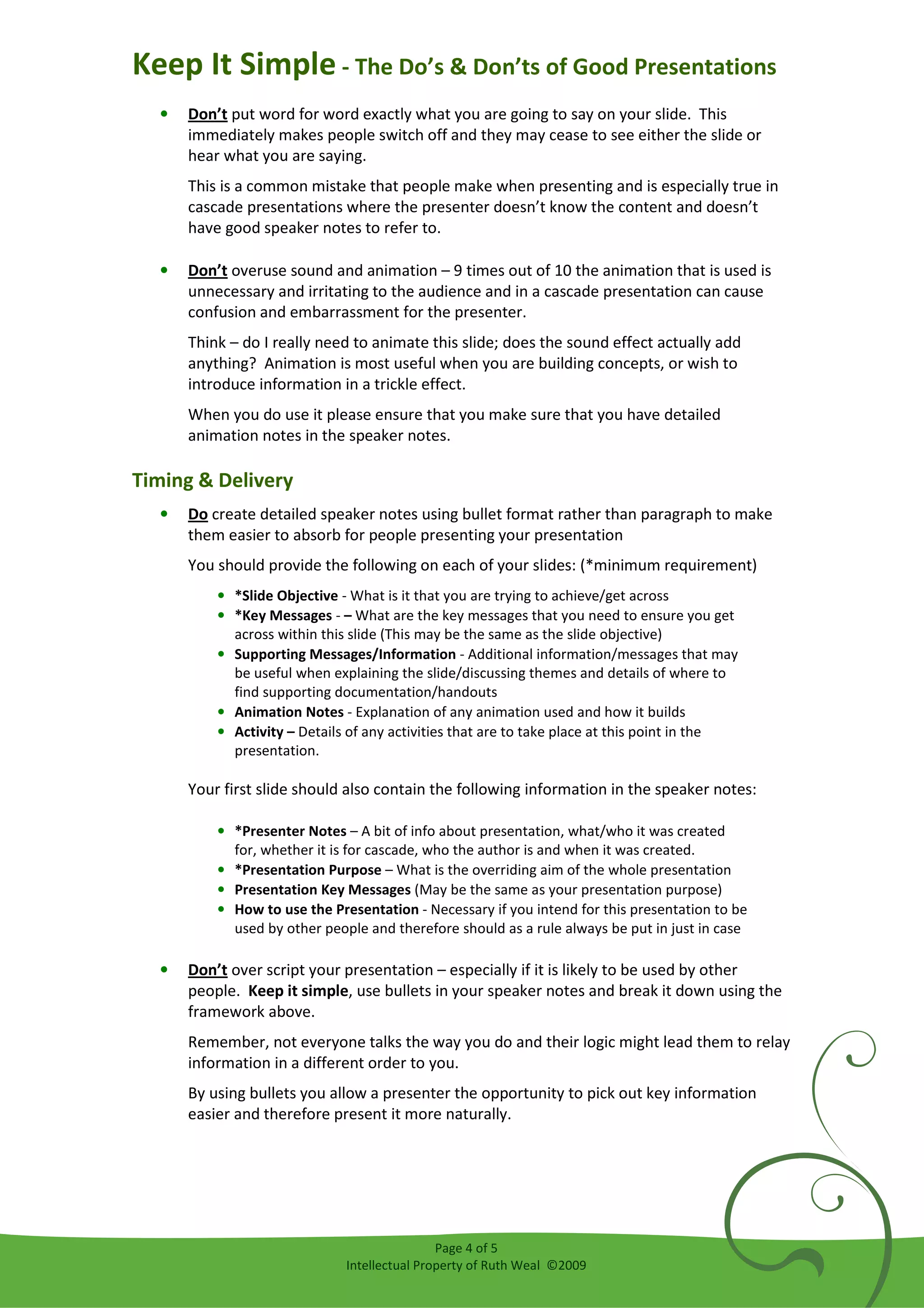 The dos and donts of good presentations | PDF