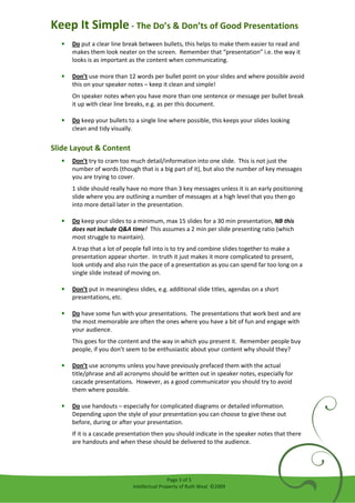 The dos and donts of good presentations | PDF