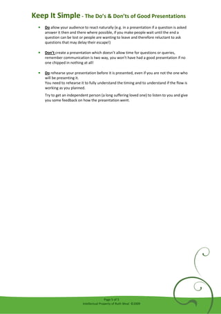 The dos and donts of good presentations | PDF
