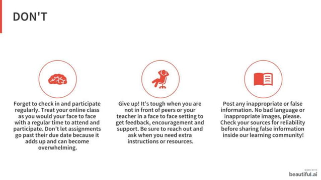The dos and don'ts of online learning | PPTX